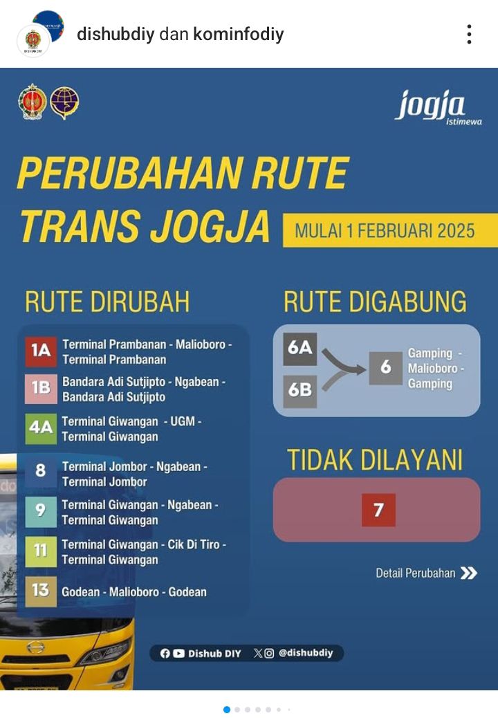 PERUBAHAN RUTE TRANS JOGJA MULAI 1FEBRUARI 2025 | PERMATA ILMU JOGJAKARTA
